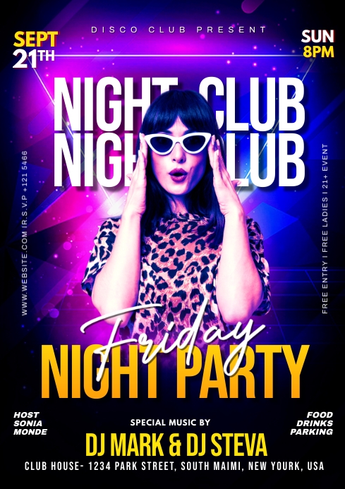 Dj Night Club Party Ad Template | PosterMyWall