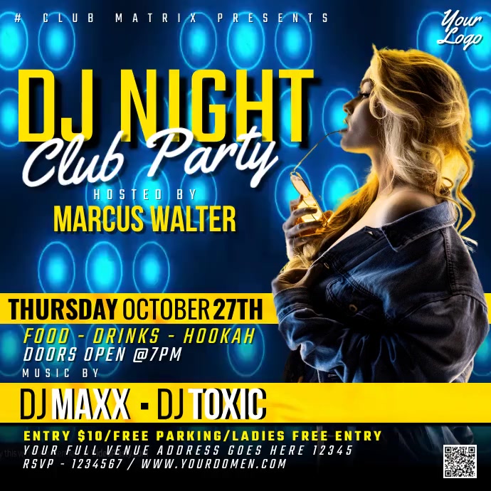 DJ NIGHT CLUB PARTY Template | PosterMyWall