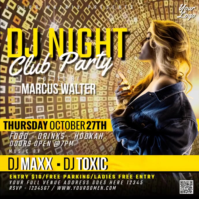 DJ NIGHT CLUB PARTY Template | PosterMyWall
