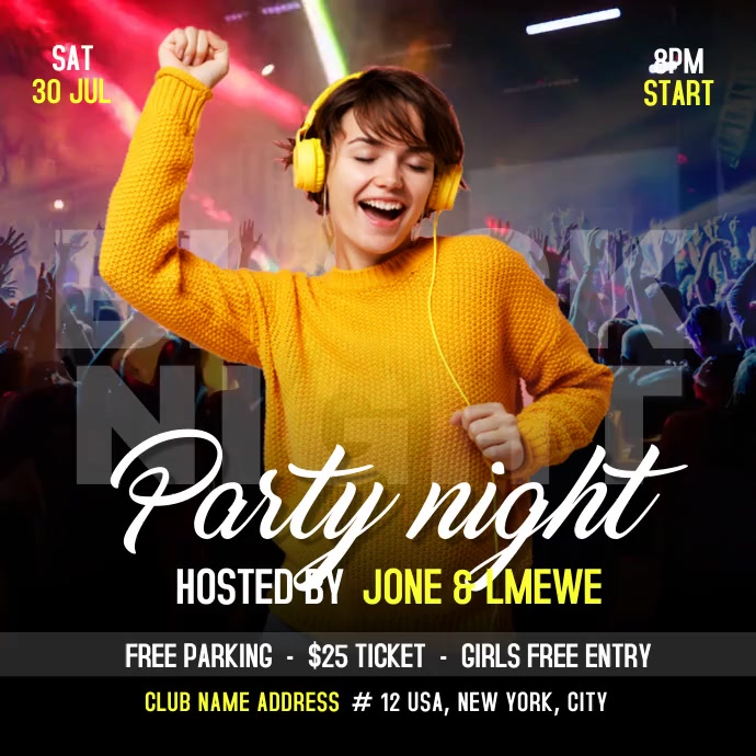Dj night Instagram post Template | PosterMyWall