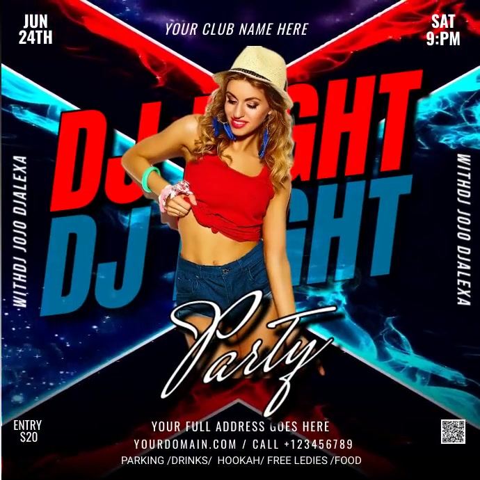 DJ NIGHT PARTY Template | PosterMyWall