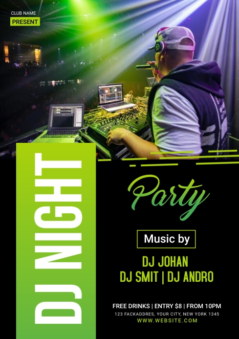Dj Night Party Template | PosterMyWall