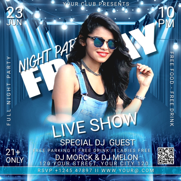 DJ Night Party Flyer Template | PosterMyWall
