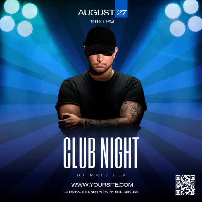 dj night party flyer design template | PosterMyWall