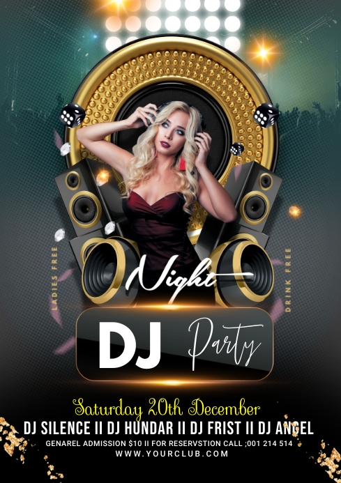 dj night party flyer Template | PosterMyWall