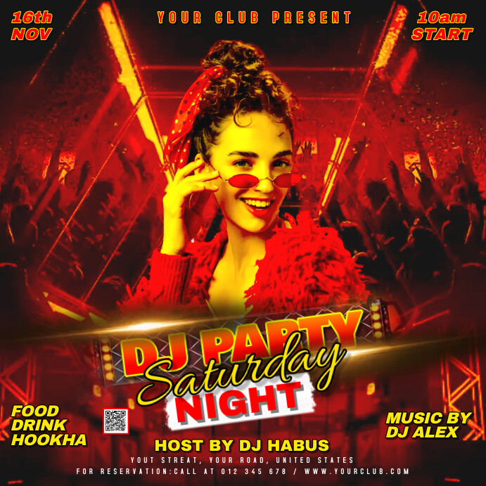 dj night party flyer template | PosterMyWall