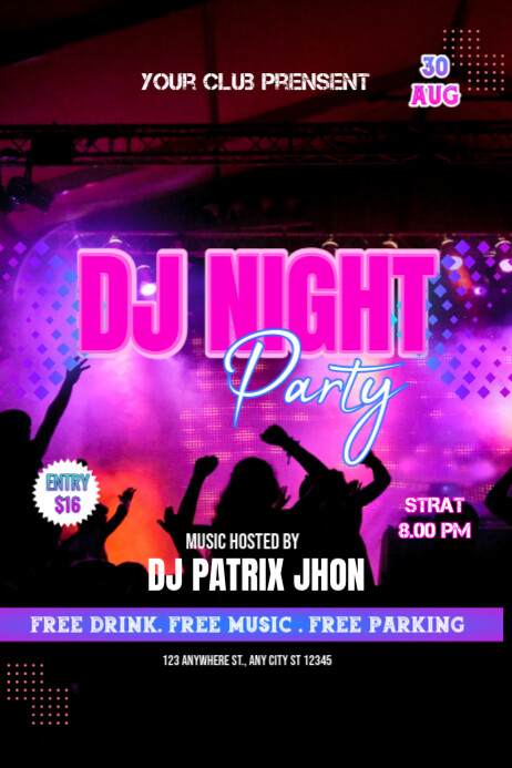 Dj night party poster Template | PosterMyWall