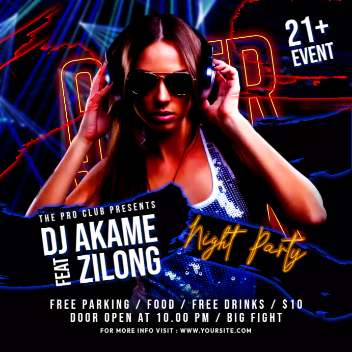 Dj Night Party Template | PosterMyWall