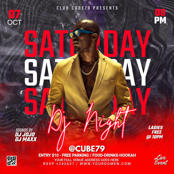 DJ night saturday Template | PosterMyWall