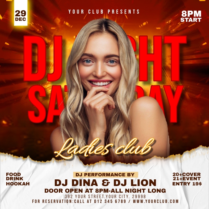 Dj Night Saturday Party Template | PosterMyWall