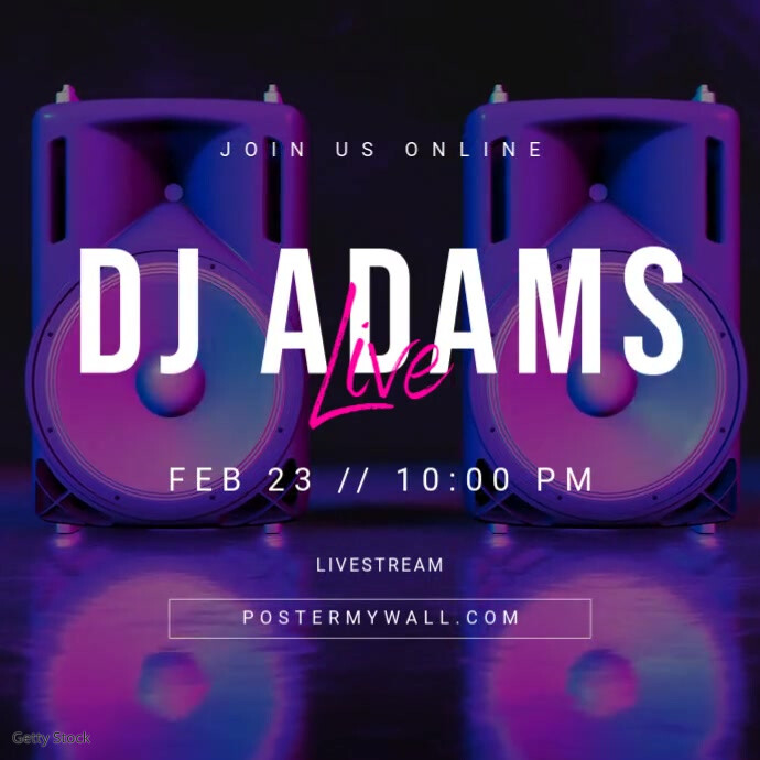 Dj online livestream event video banner Template | PosterMyWall