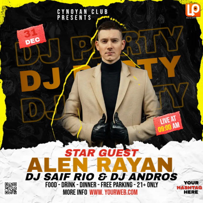 Plantilla de Dj Party Ads | PosterMyWall