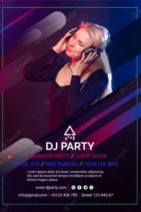 DJ PARTY BANNER TEMPLATE | PosterMyWall