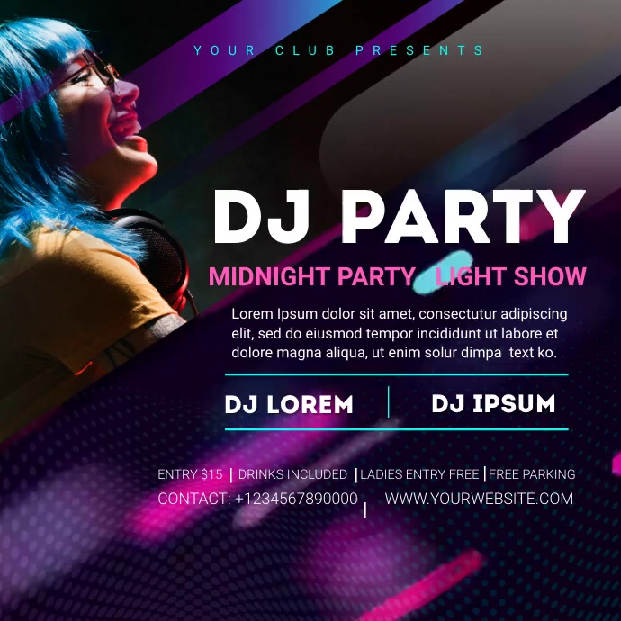 Copy of dj party flyer ad template | PosterMyWall