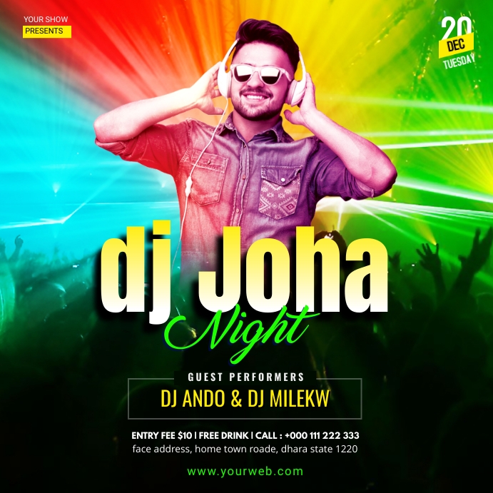 Dj Party instagram post Template | PosterMyWall