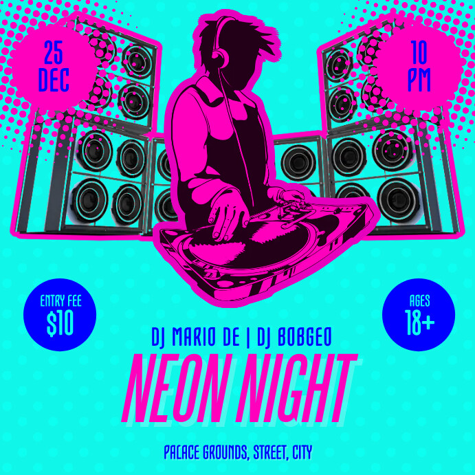 Dj party night ad Template | PosterMyWall