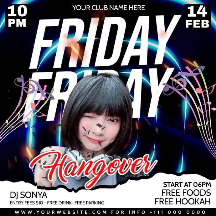 DJ party night instagram post template | PosterMyWall