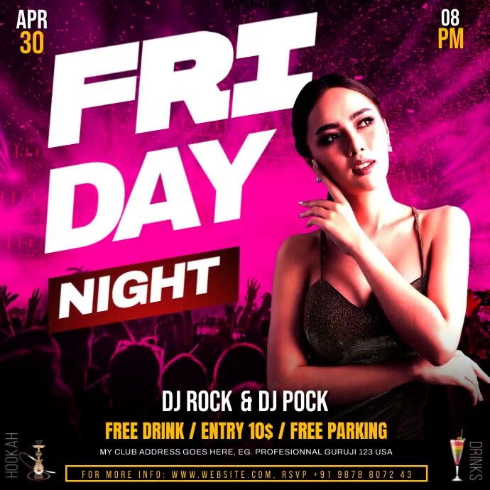 DJ party night instagram post template | PosterMyWall