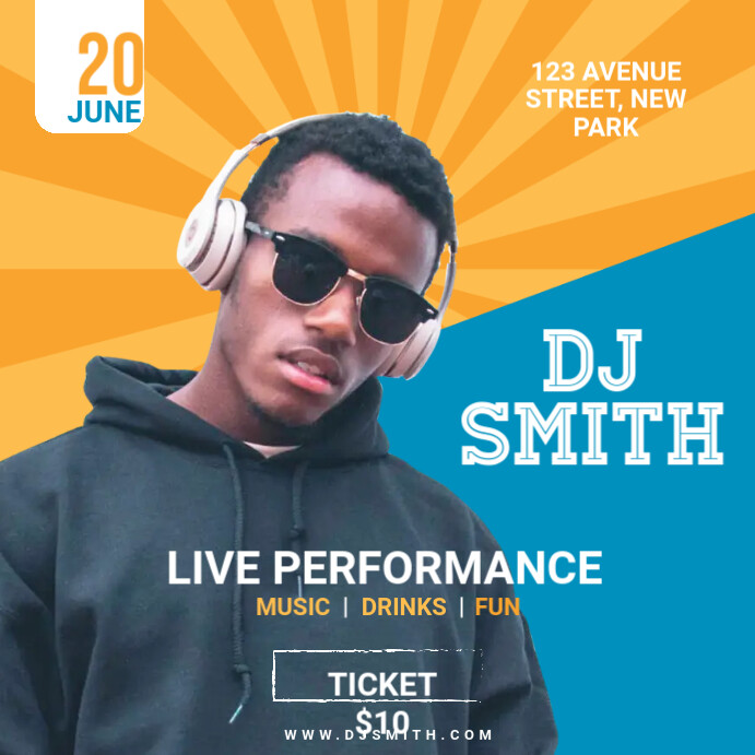 DJ Party Post Template | PosterMyWall