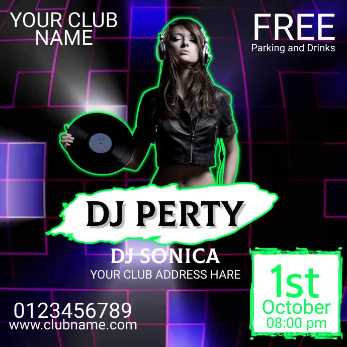 Dj party poster template | PosterMyWall