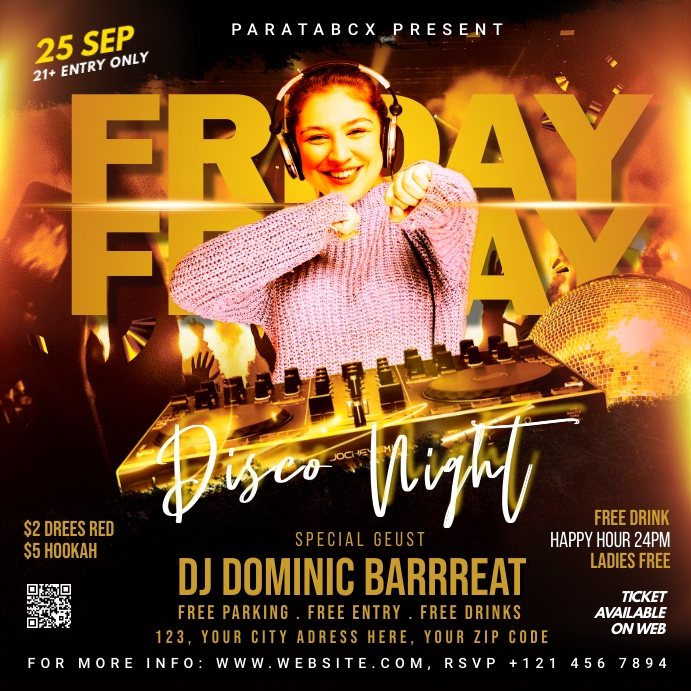 Dj party social media ad Template | PosterMyWall