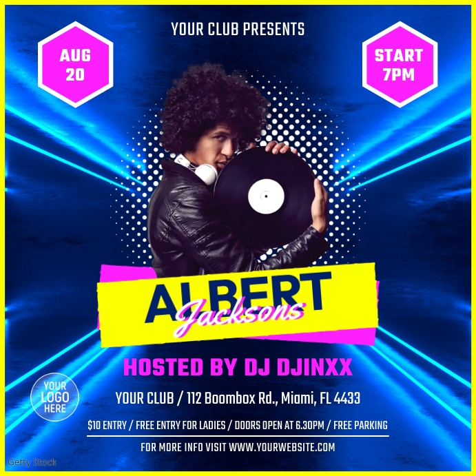 Copy of Dj Party Social Media Ad | PosterMyWall