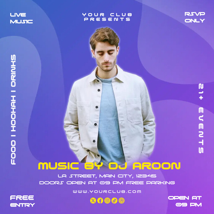 Dj Party Social Media Post Template | PosterMyWall