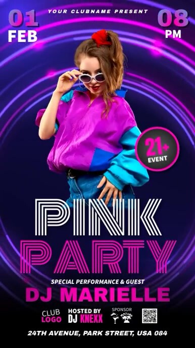 Dj Pink Party Template | PosterMyWall