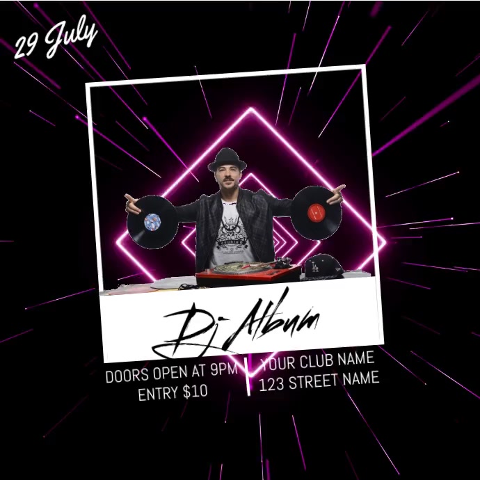 Dj promo Advertising For Instagram Template | PosterMyWall