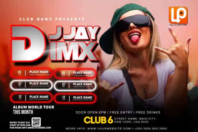Plantilla de Dj Schedule Party | PosterMyWall