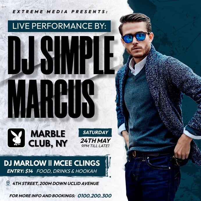 DJ Simple Marcus Template | PosterMyWall