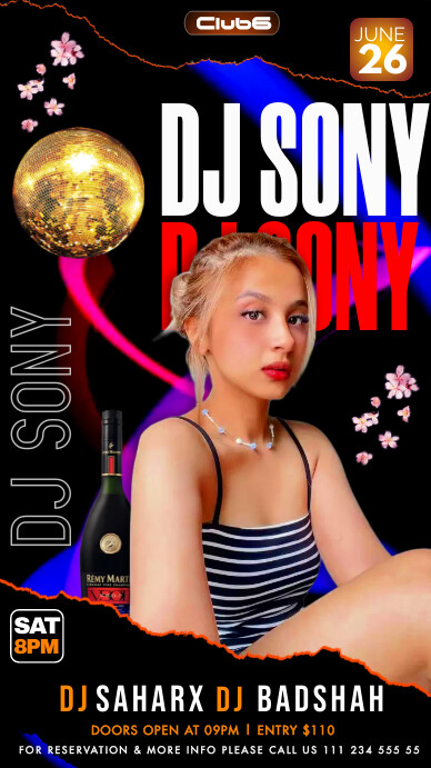 dj sony live performance party flyer template | PosterMyWall