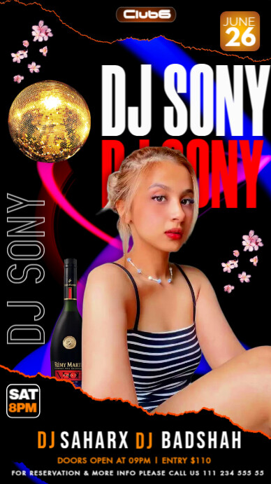 Plantilla de dj sony live show template | PosterMyWall