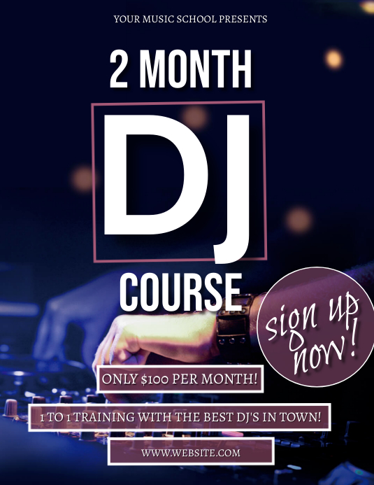 DJ Training course school Flyer Template | PosterMyWall