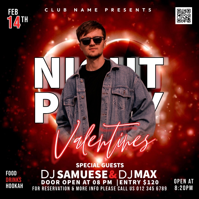 DJ Valentines Night Party Template | PosterMyWall