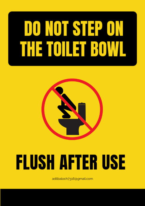 Plantilla de Do not step on the toilet bowl | PosterMyWall