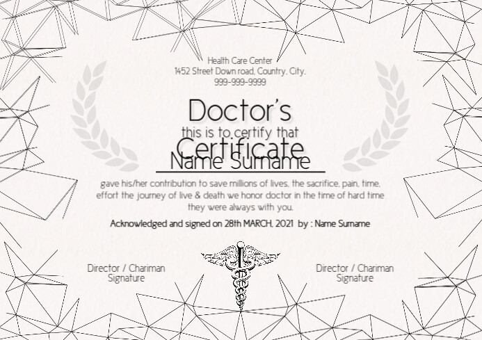 Doctor's Certificate 2021 Template | PosterMyWall