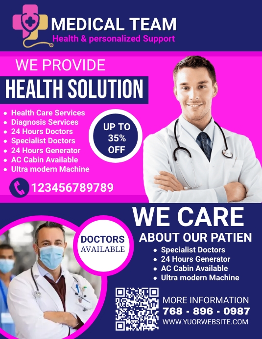 Doctor hiring flyer Template | PosterMyWall