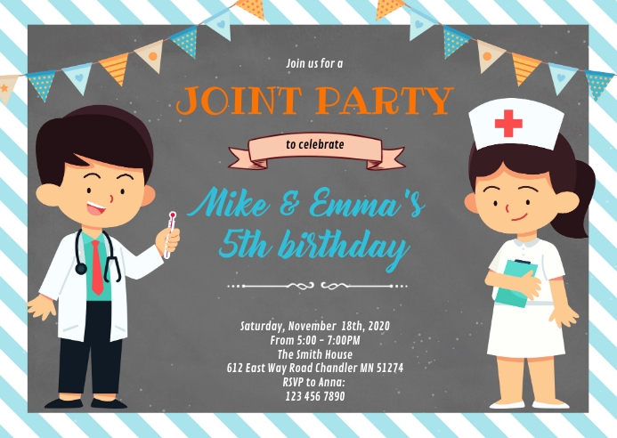 Doctor Themed Party Invitation Nurse Graduation Invitation Cards With