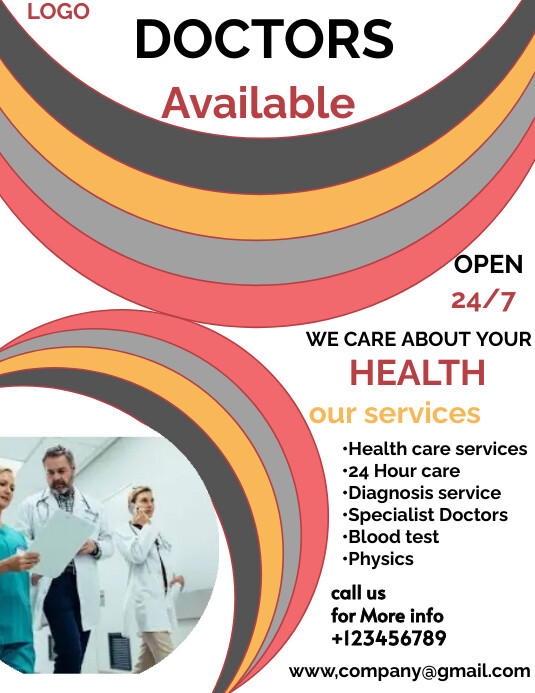 Plantilla de DOCTORS available ad flyer | PosterMyWall