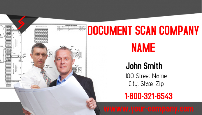 Document Scan Company Business Card Template | PosterMyWall