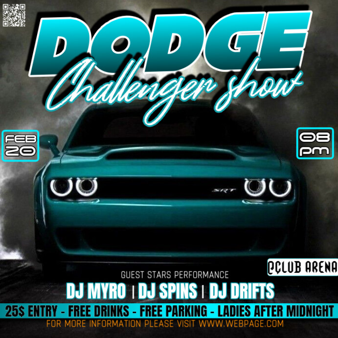 DODGE CHALLENGER CLUB SHOW Template | PosterMyWall