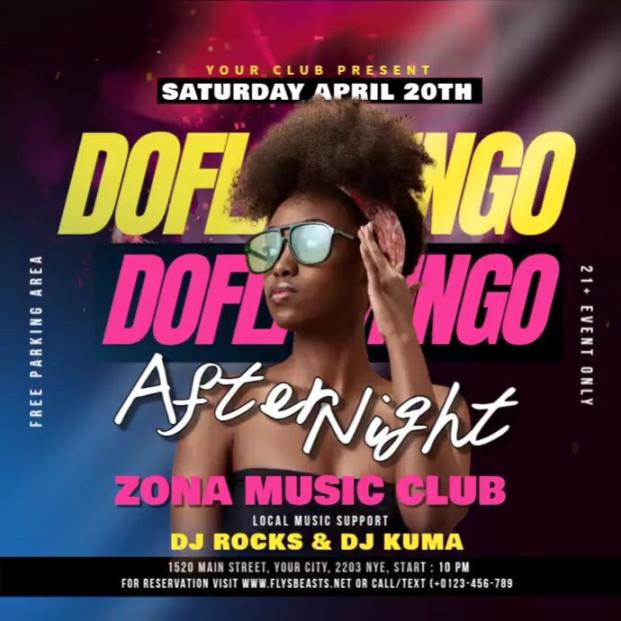 Plantilla de Doflamingo Saturday Night Party ads | PosterMyWall