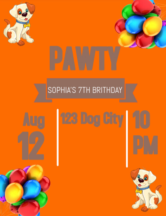 dog | Birthday Invitation Template | PosterMyWall