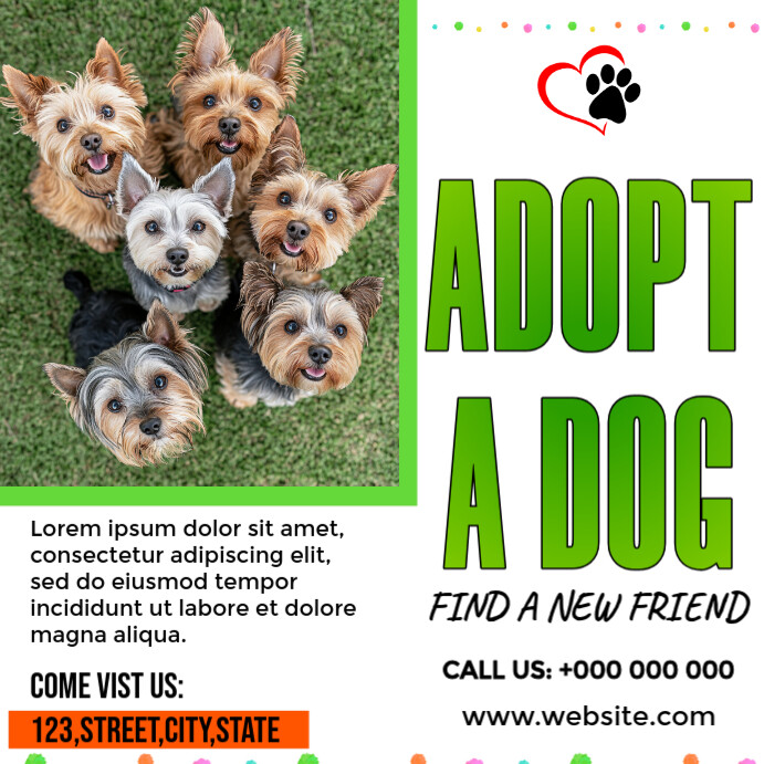 Dog adoption flyer Template | PosterMyWall