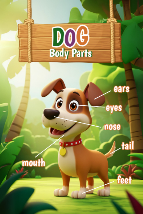 Dog Body Parts Learning Poster Template | PosterMyWall