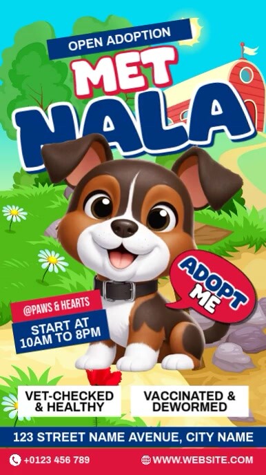 Dog Pet Adoption Template | PosterMyWall