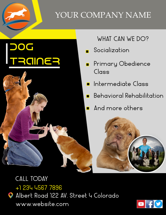 Copy Of Dog Trainer Company Flyer PosterMyWall Copy Of Dog Trainer Company Flyer PosterMyWall