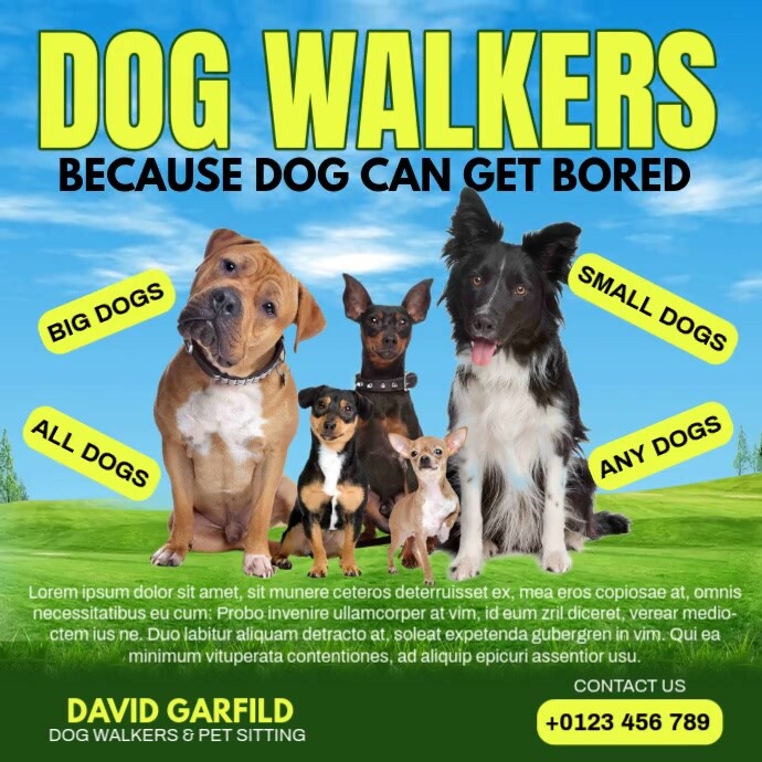Dog Walker Ads Template | PosterMyWall