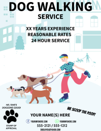 Neighbourhood Dog Walker Advert Flyer Template | PosterMyWall